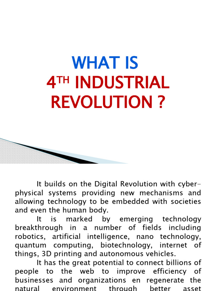 Lesson 2 The Fourth Industrial Revolution Student | PDF | Cognitive ...