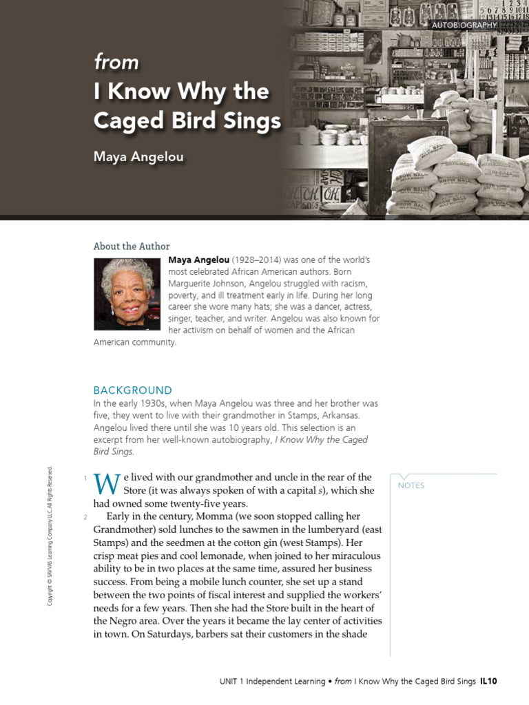 From I Know Why The Caged Bird Sings PDF | PDF | Maya Angelou