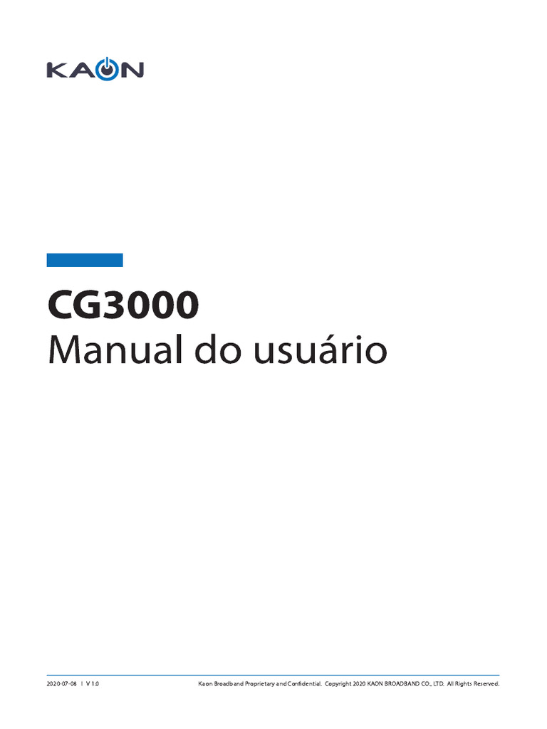 Manuais Equipamentos Kaon cg3000 | PDF