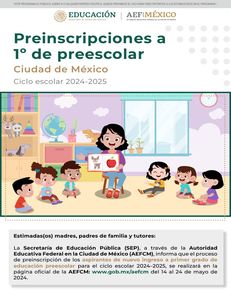 Preinscripciones Preescolar 2024-2025 CDMX | PDF | Educación de la ...