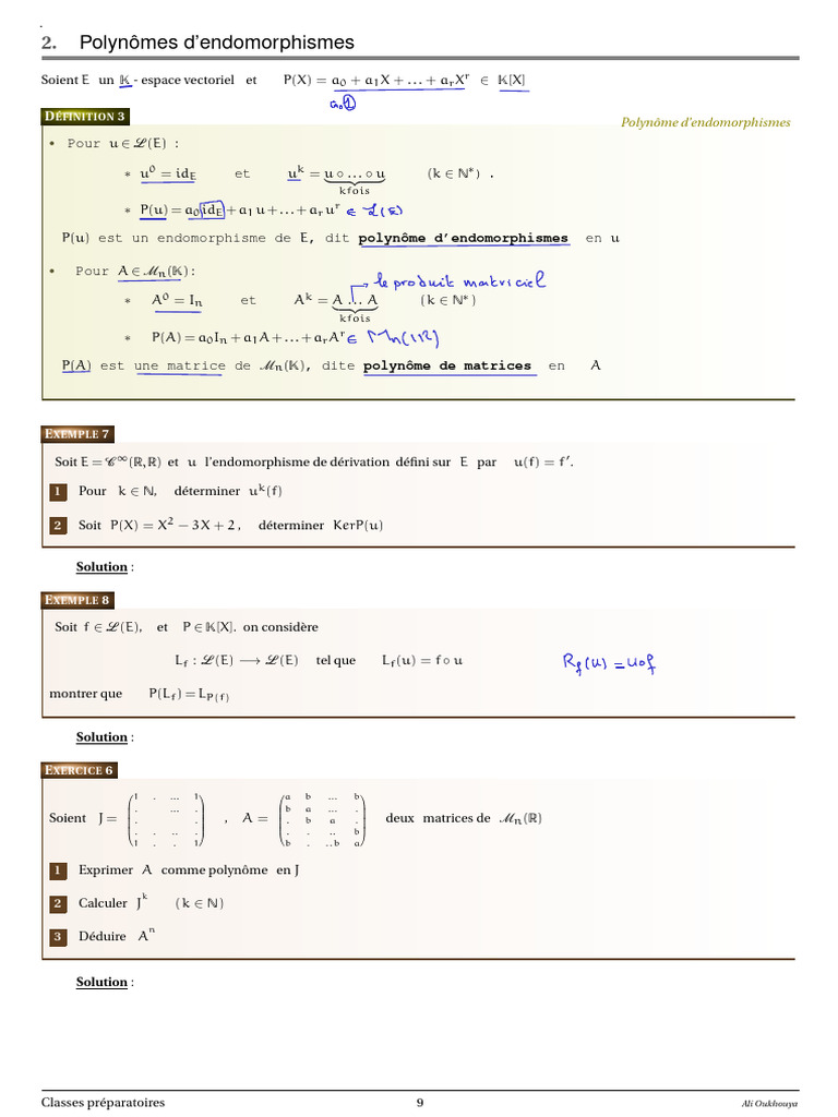 Polynômes d'endomorphismes et matrices | PDF | Objets mathématiques ...