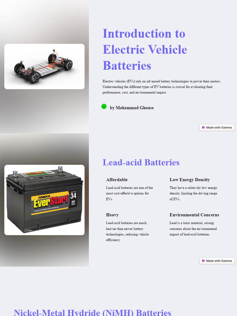 EV Battery Types: Pros and Cons | PDF | Lithium Ion Battery | Electric ...