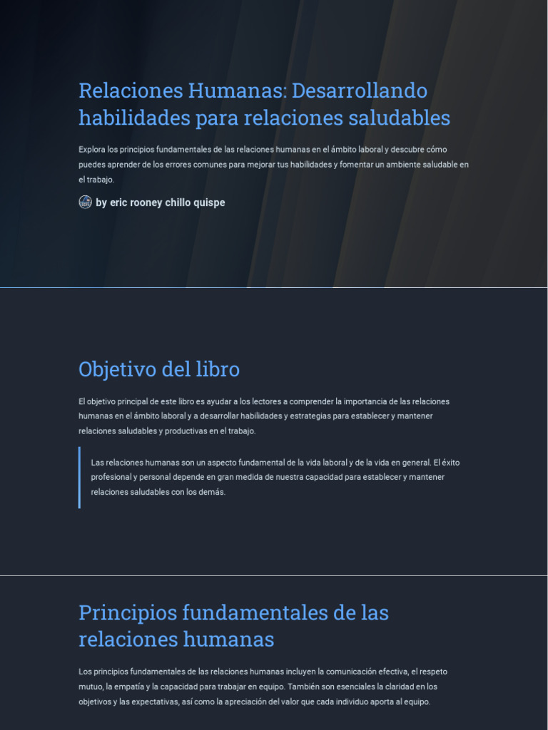 Relaciones Humanas Desarrollando Habilidades para Relaciones Saludables | PDF | Empatía ...