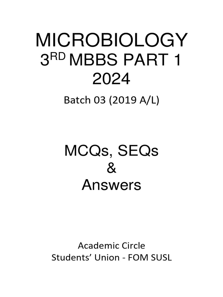 Microbiology 3rd MBBS Part 1-1 | PDF | Immune System | Allergy