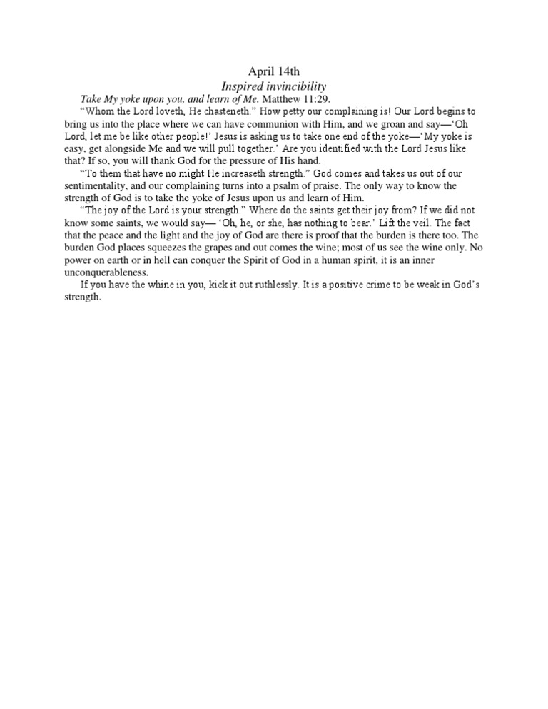 April 14th | PDF | Philosophy | Self-Improvement
