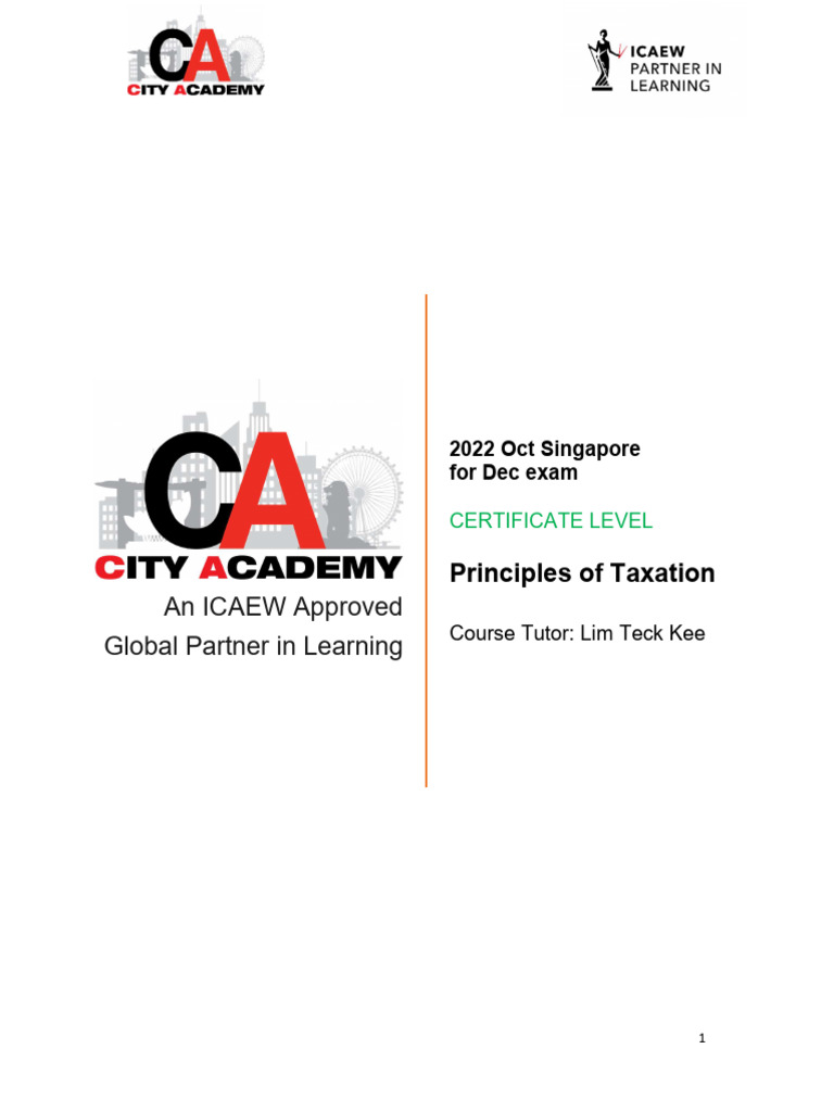 2022 CFAB PoT Course Outline by TK Lim | PDF | Taxes | Value Added Tax