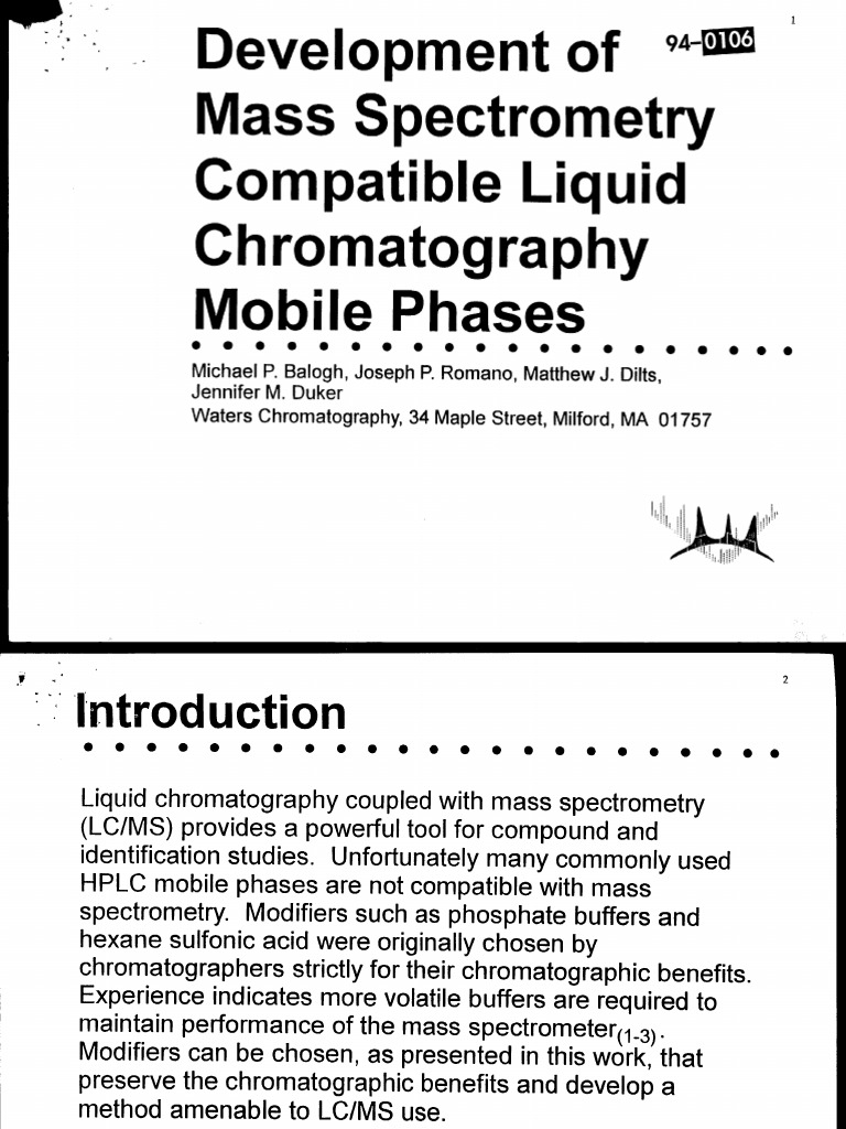 Mass Application | PDF | Liquid Chromatography–Mass Spectrometry ...