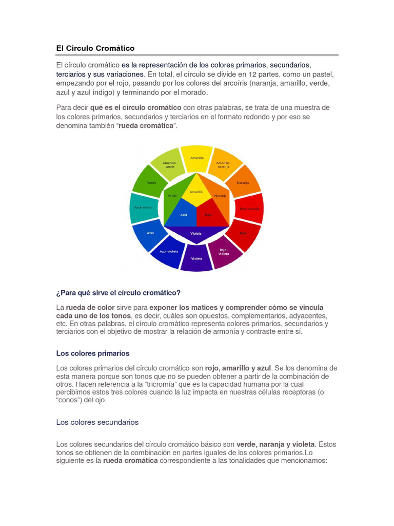 Circulo Cromatico | PDF | Color | Cian