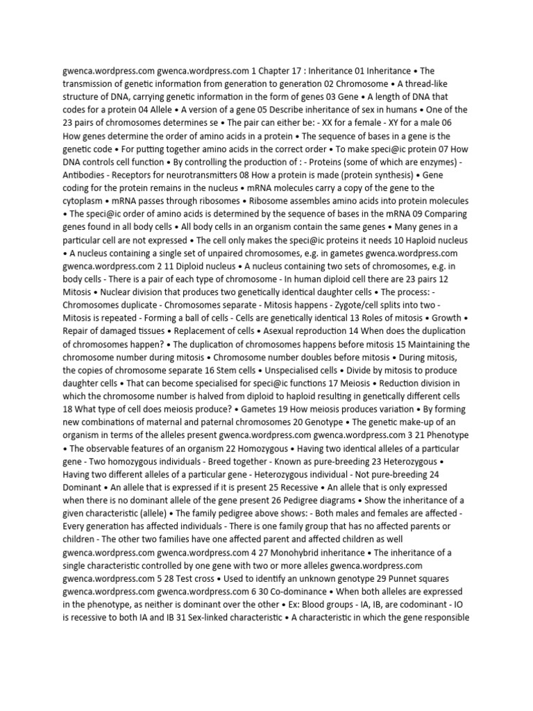 Inheritance | PDF | Dominance (Genetics) | Zygosity