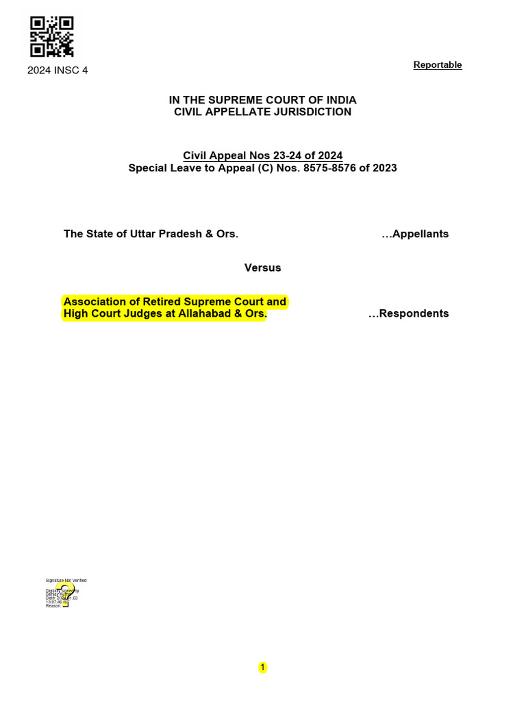 State of Up Vs Retd SC and HC Judges | PDF | Contempt Of Court | High ...