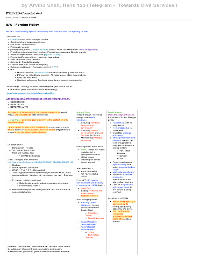 Paper 2 Part B PSIR Consolidated Notes by Arvind Shah, Rank 123 | PDF ...