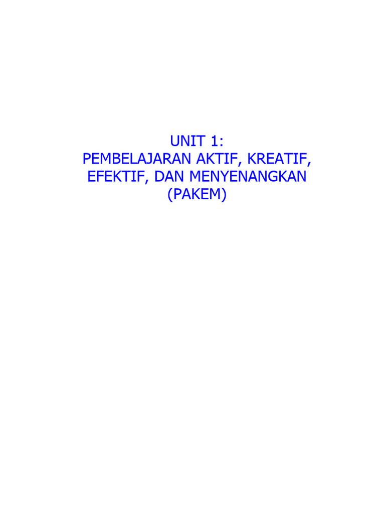 PAKEM: Pembelajaran Aktif dan Menyenangkan | PDF | Karier & Perkembangan | Sains & Matematika