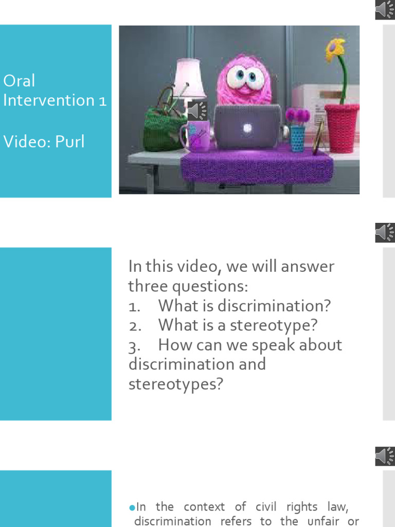 Oral Intervention 1 Video Purl Final Version | PDF | Discrimination ...