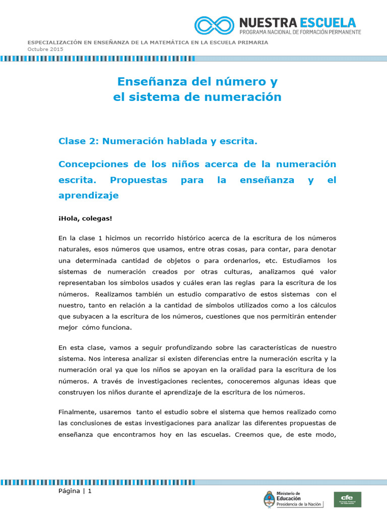 2 Numeracion Hablada y Escrita | PDF | Números | Enseñando