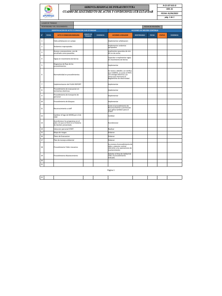 R-CS-SST-015-D Cuadro de Seguimiento | PDF | Tecnología