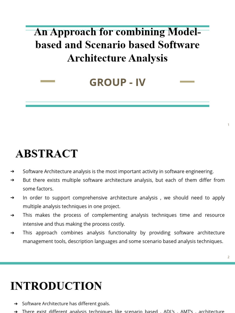 An Approach For Combining Model - Based and Scenario Based Software Architecture Analysis | PDF ...