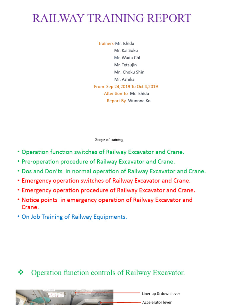 Railway Training Report | PDF | Crane (Machine) | Brake