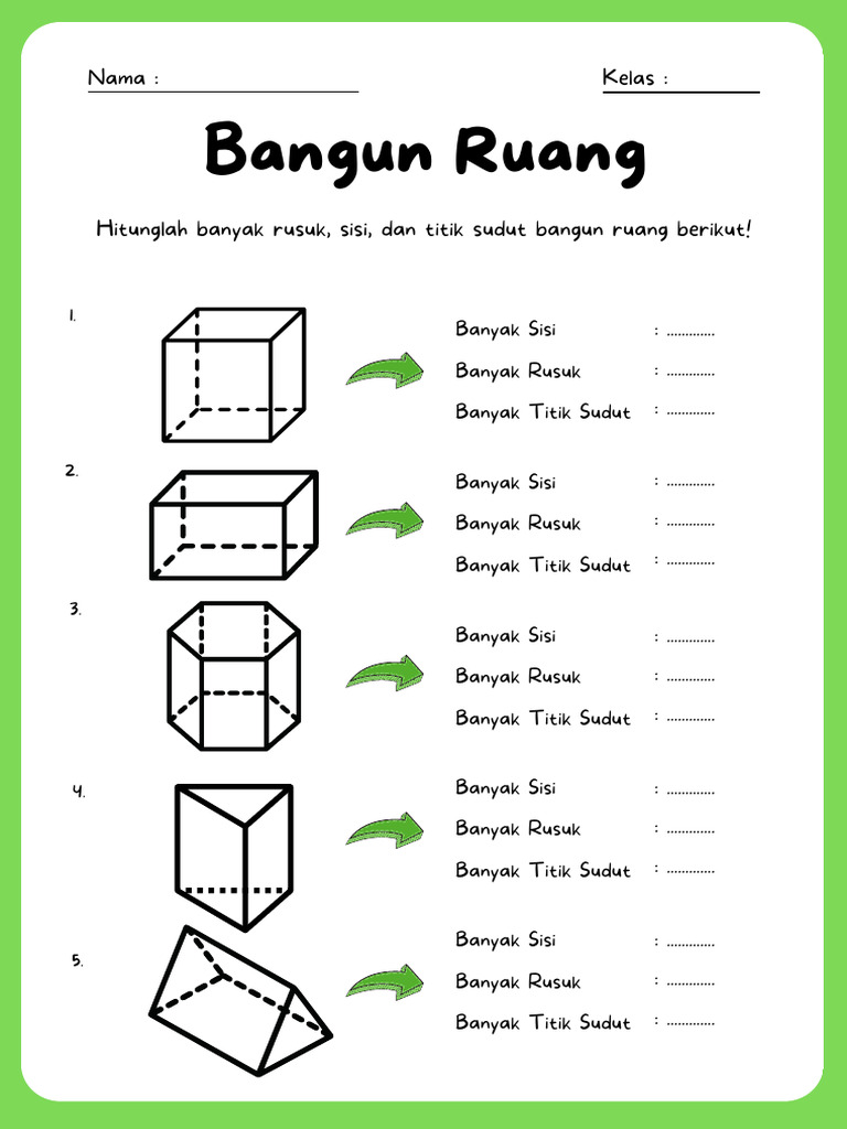 Lembar Kerja Matematika Bangun Ruang | PDF