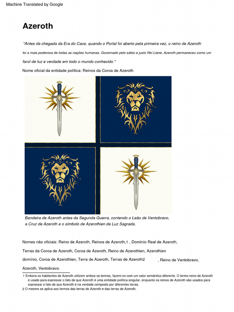 Azeroth | PDF | Nobreza | Império Romano