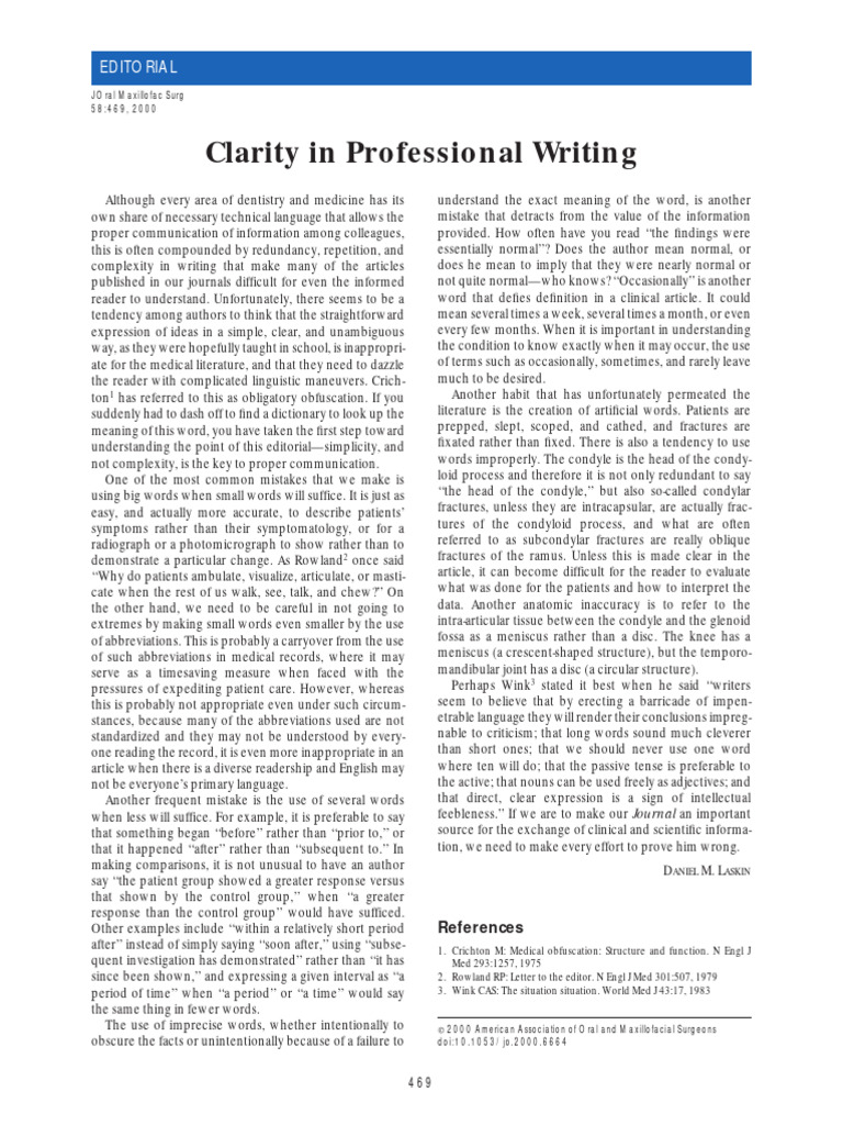 Clarity in Professional Writing Yjoms 2 | PDF | Linguistics