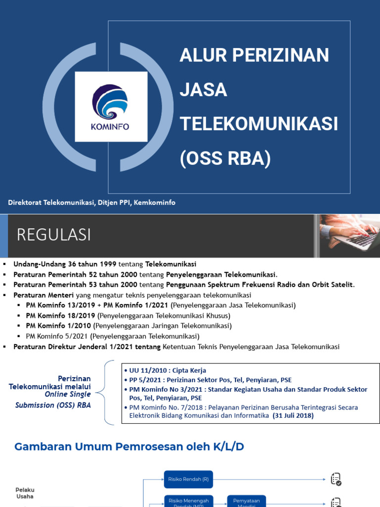 Paparan Perizinan OSS RBA Jasa Tel v.4 | PDF