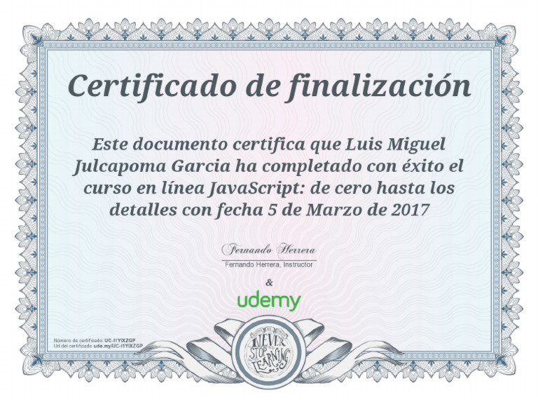 Certificado Javascript | PDF