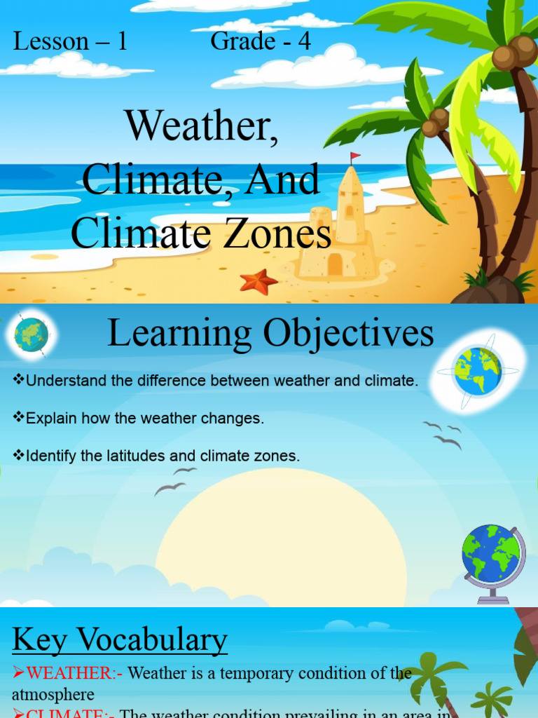 Grade-4 Lesson-1 (Weather and Climate) | PDF | Weather | Tropics