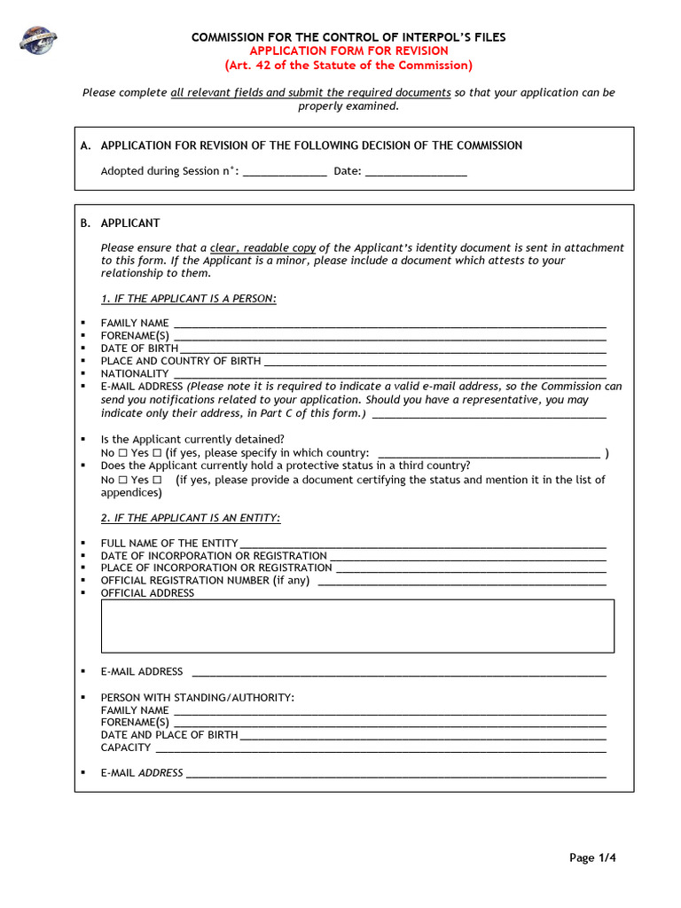 Revision Application Form-En-2024 | PDF | Identity Document | Lawyer
