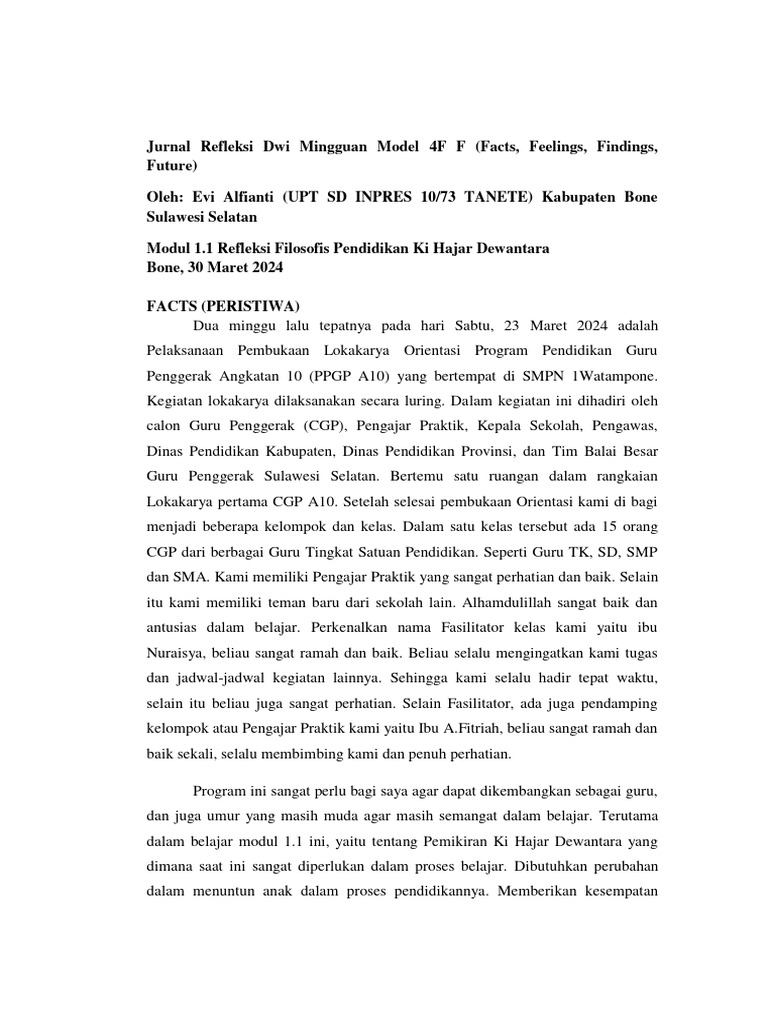 Refleksi Jurnal Dwi Mingguan 1 | PDF