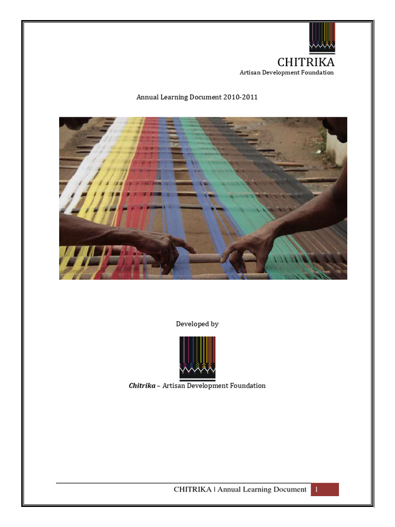 Chitrika Annual Learning Report 2010-2011 | PDF | Cooperative | Weaving