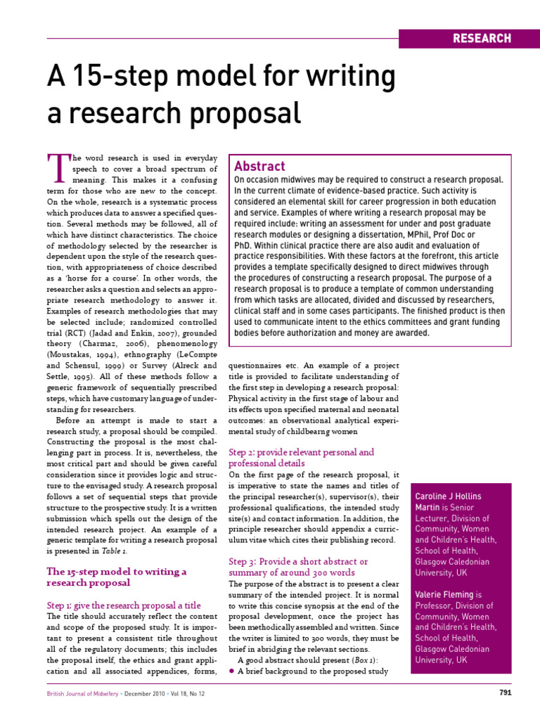 15-Step Guide to Research Proposals | PDF | Methodology | Quantitative ...