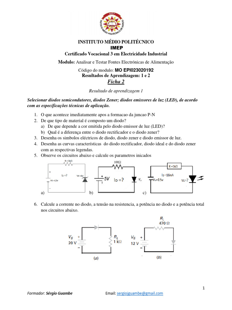 Ficha de Exercicios RA1 ATFEA | PDF