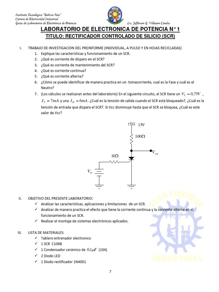 El Rectificador Controlado de Silicio | PDF | Rectificador | Corriente eléctrica