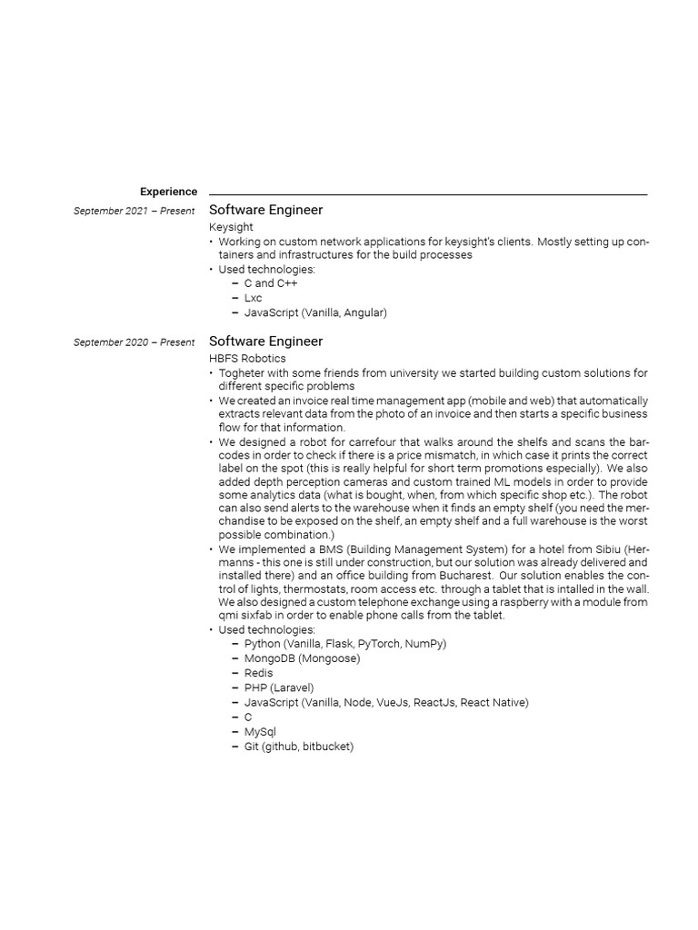 Software Engineer's Career Journey | PDF | Php | Java Script