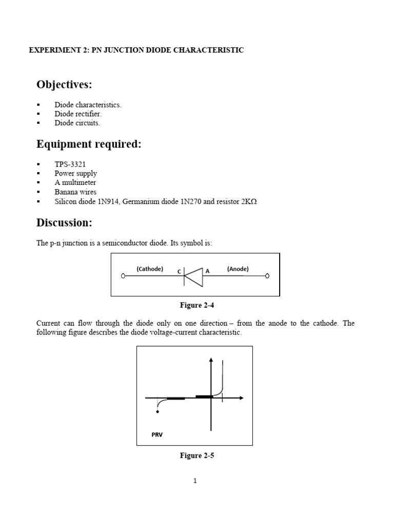 Experiment 2 | PDF | Diode | P–N Junction