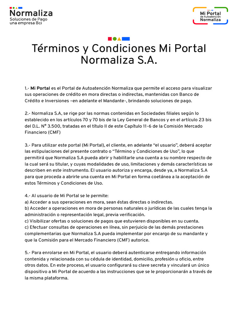 Te Rminos y Condiciones | PDF | Bancos | Usuario (informática)