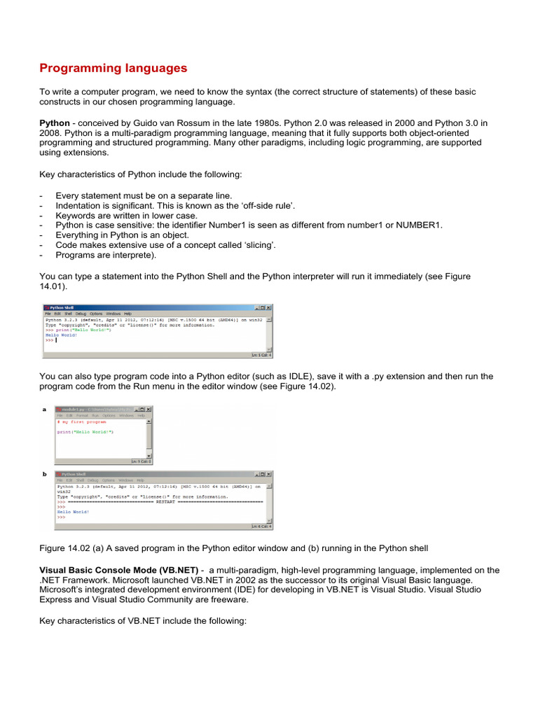 14.01-14.15 Programming and Data Representation | PDF | Parameter (Computer Programming ...
