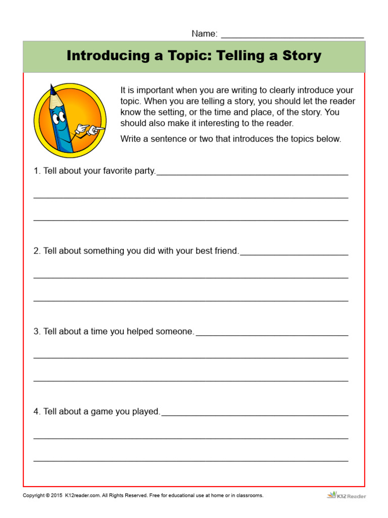 Introducing A Topic Telling A Story | PDF | Copyright Law | Freedom Of ...