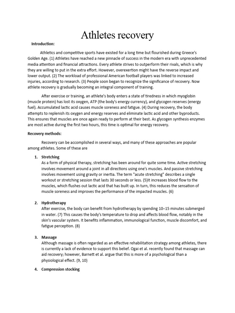 Athletes Recovery | PDF | Glycogen | Skeletal Muscle