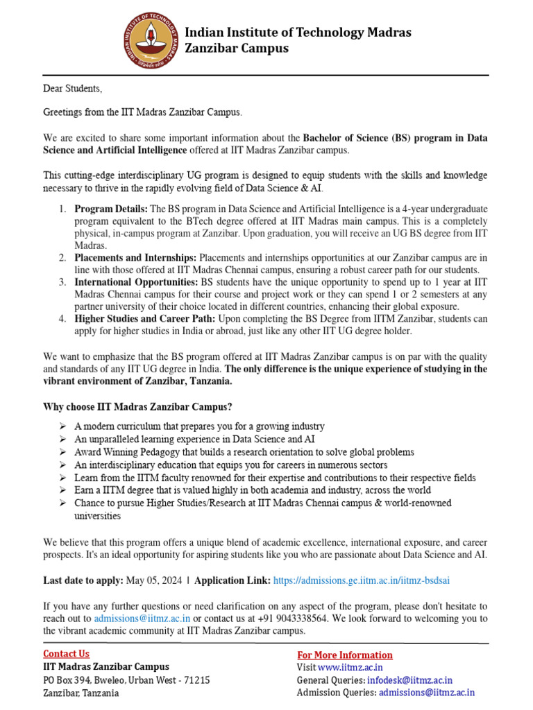 BS Program Information Flyer | PDF | Educational Stages