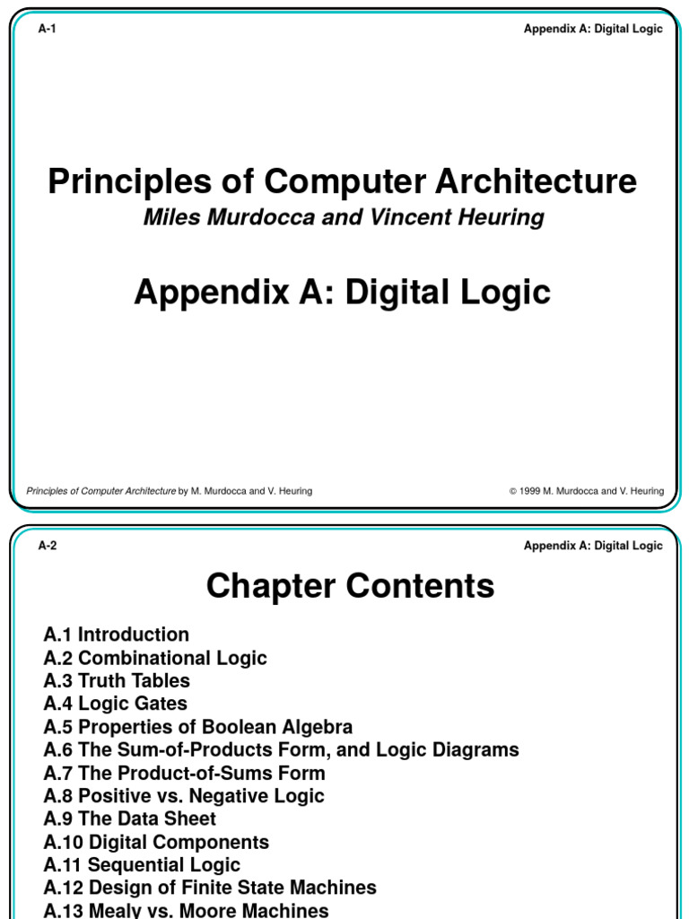 Moodle Slides DIgiLogic Elem Concepts From Appendix HeuringMurdocca ...