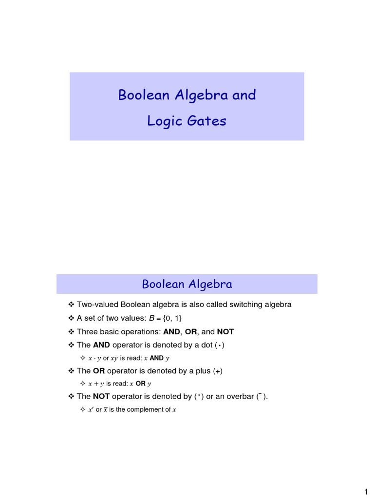 ReqdReading L1 Post Lecture Ee224 s2 Aut2024 | PDF | Logic Gate | Boolean Algebra