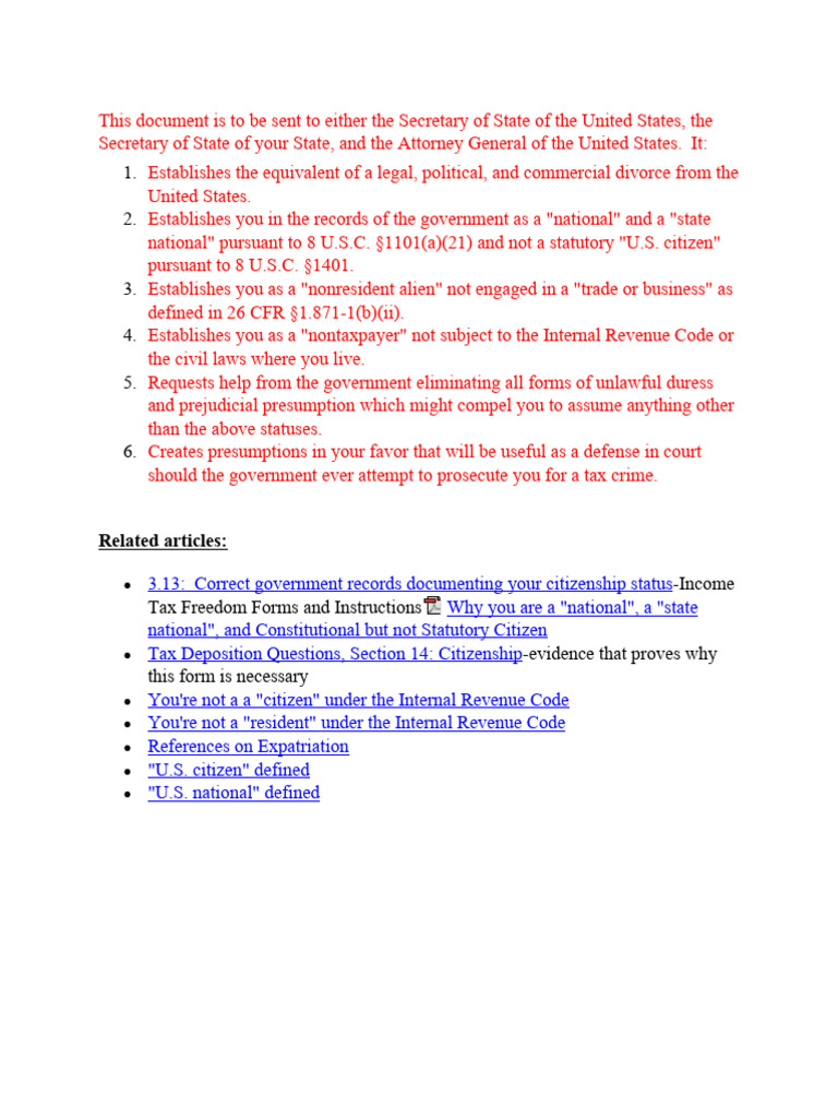 Clarification of Citizenship Status | PDF | Social Security Number | U ...
