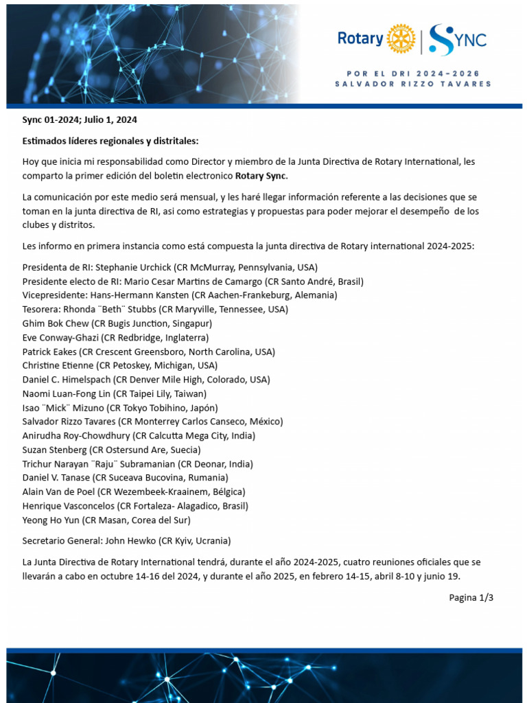 Sync 01 - 2024, Julio 1, 2024 | PDF | Fraternidades | Organizaciones ...