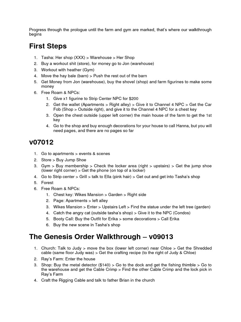 The Genesis Order Complete Walkthrough | PDF | Apartment
