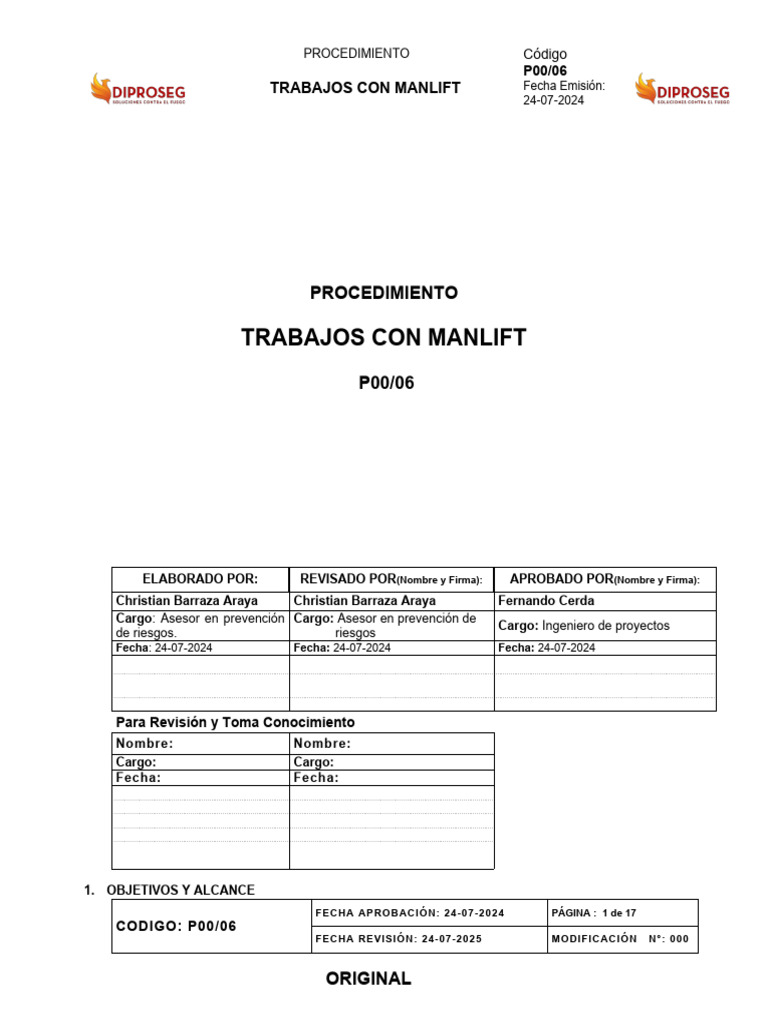 Pr-006-Trabajos Con Manlift | PDF | Soldadura | Construcción