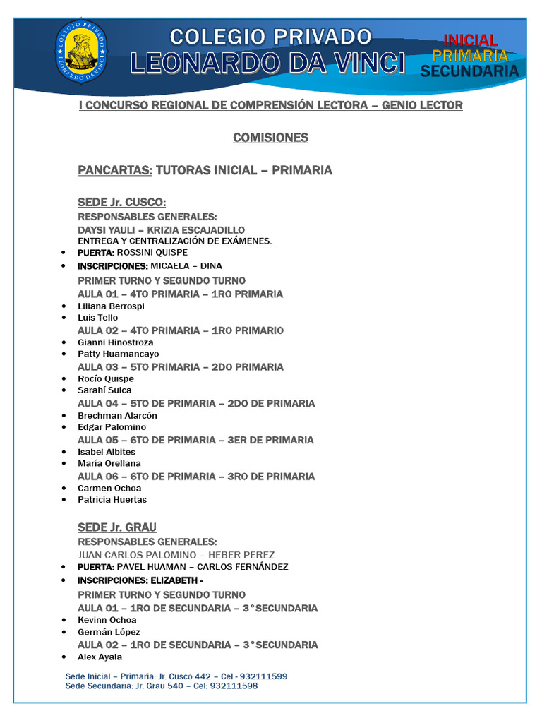 I Concurso Regional Genio Lector | PDF