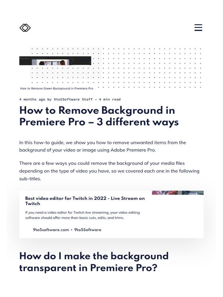 How To Remove Background in Premiere Pro - 3 Diff | PDF | Adobe Photoshop | Computing