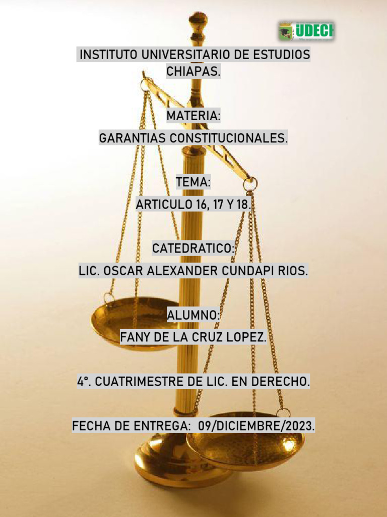 Articulo 16, 17 y 18 | PDF | Derecho Constitucional | Prisión