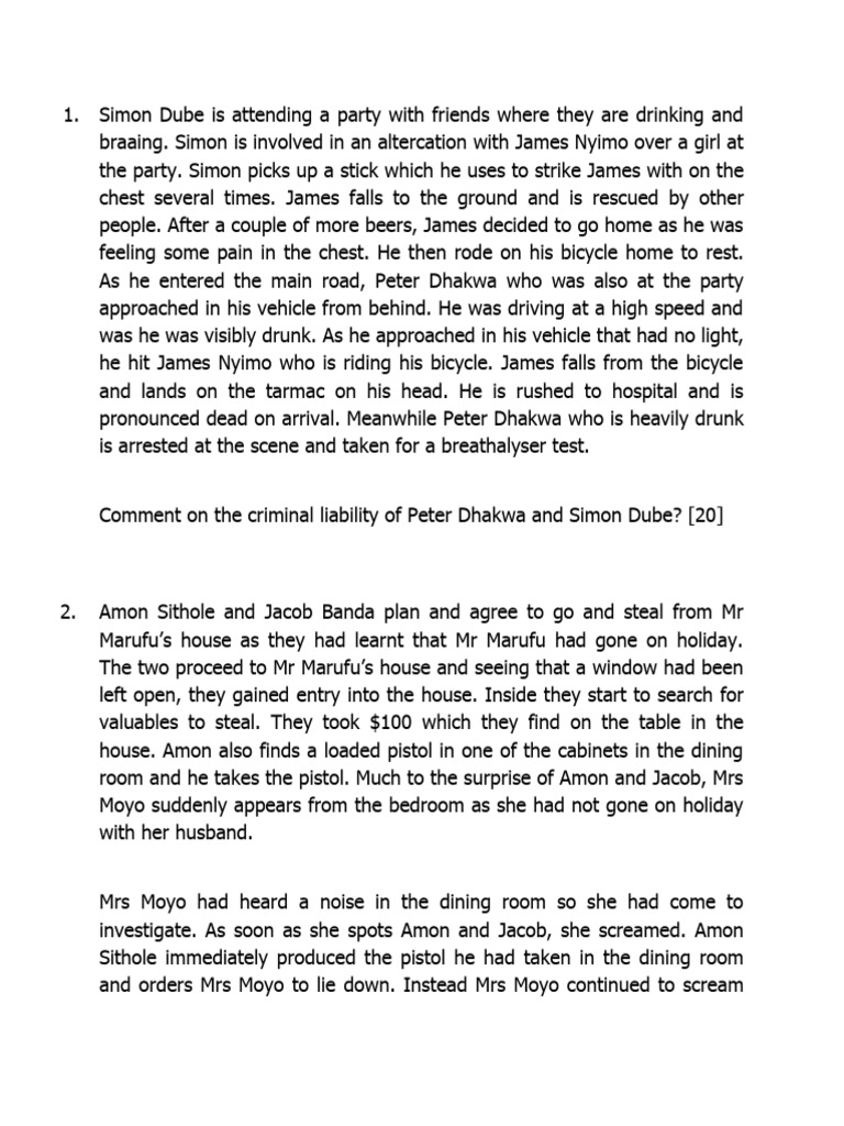 2017 Criminal Law Tutorial Questions | PDF | Police | Crimes